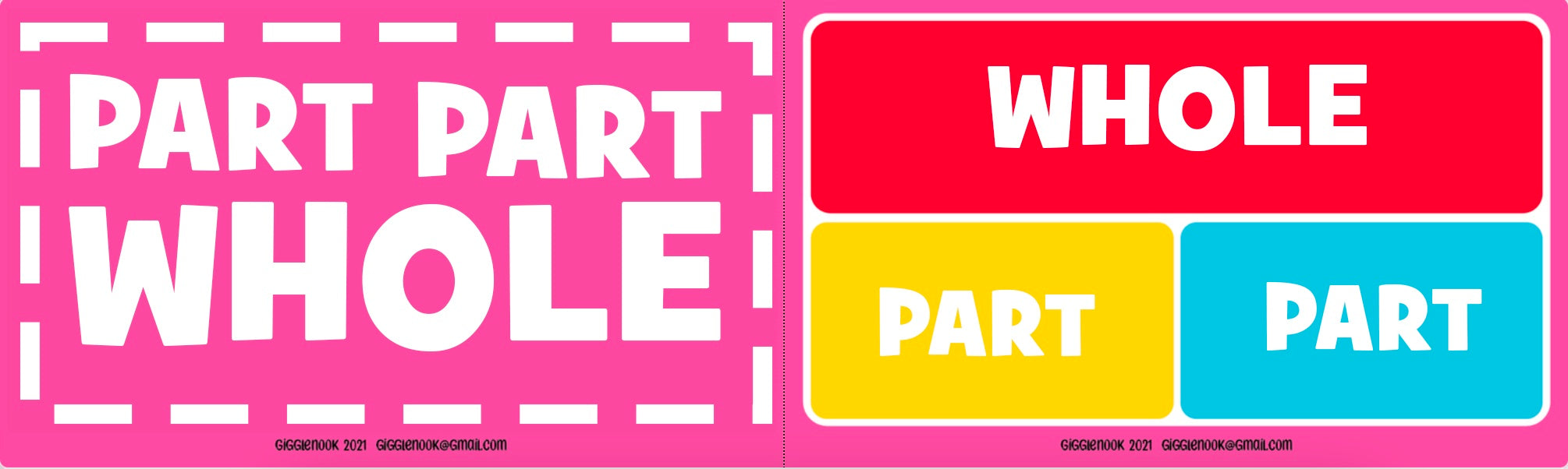 Part Part Whole Flashcards – Gigglenook Math Store